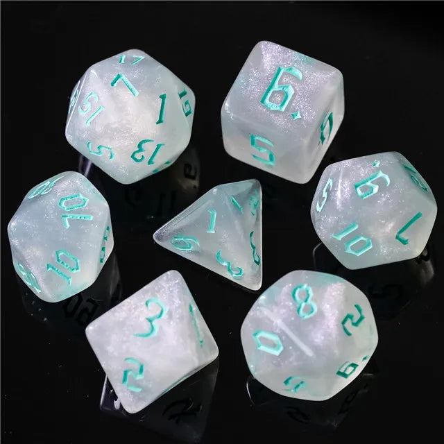 DND Würfelset „Glitter Dice“ Polyeder Würfel für D&D & RPG – Lootchest ...